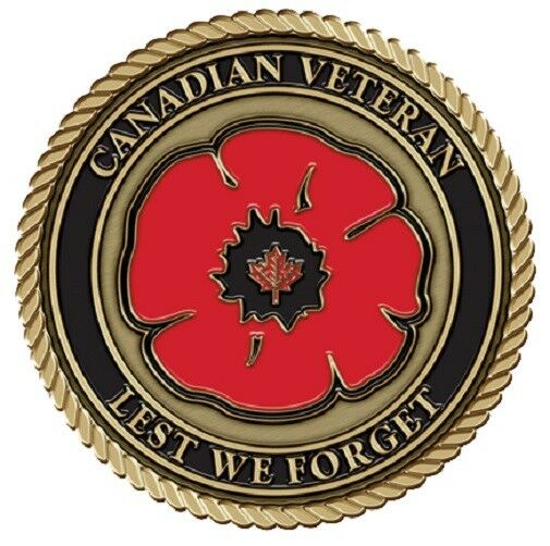 Canadian Veteran Medallion for Box Cremation Urn/Flag Case - 2 Inch Di ...
