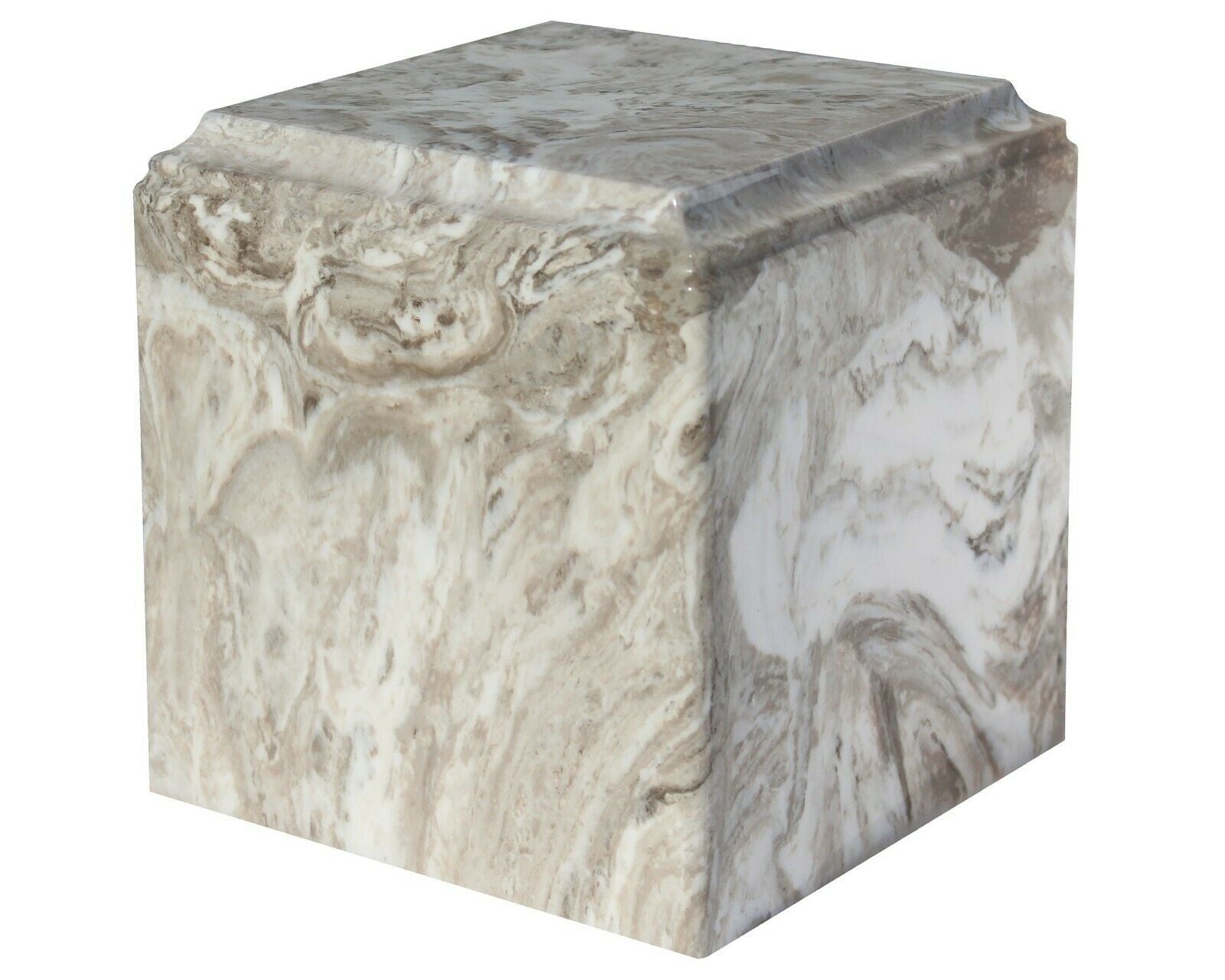 Large/Adult 280 Cubic Inch Perlato Cultured Marble Cube Cremation Urn ...