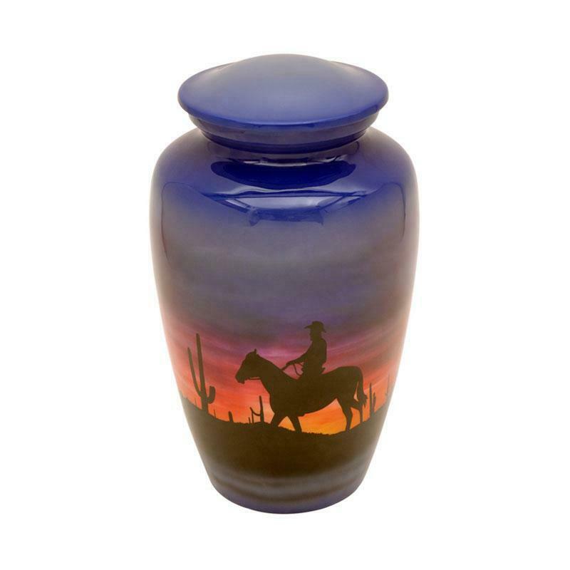Large/Adult Cowboy Horse Western Funeral Cremation Urn for Ashes 200 C ...