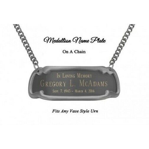 3-Line Engraved Nameplate for Funeral Cremation Urn for Ashes - Pewter ...