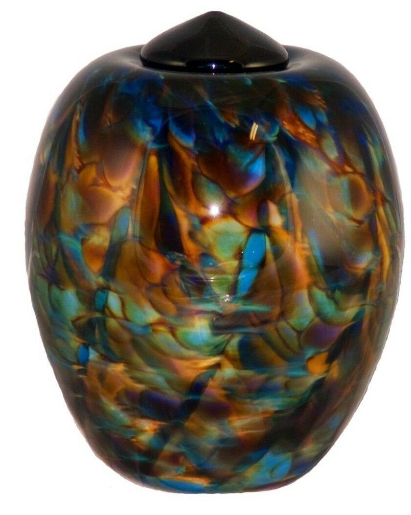 Large/Adult 220 Cubic In Florence Evening Funeral Glass Cremation Urn ...