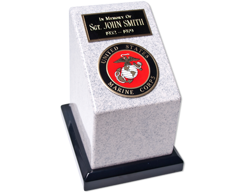 Large 223 Cubic Inch Marine Corps Cultured Granite Cremation Urn for A ...